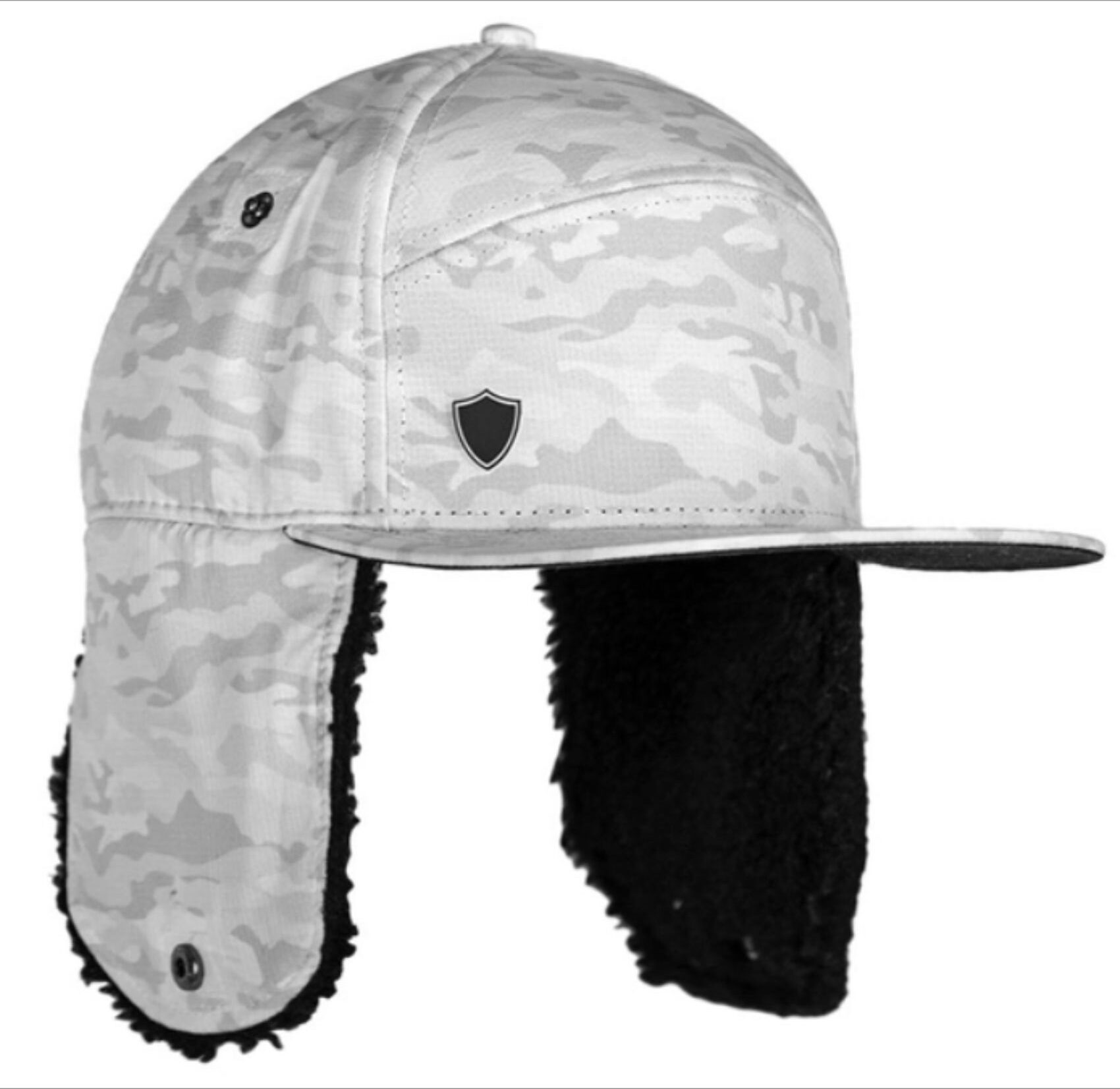 SA Billed Trapper ear flap snapback cap, Color: White Camo - SCOTTEEZ URBAN